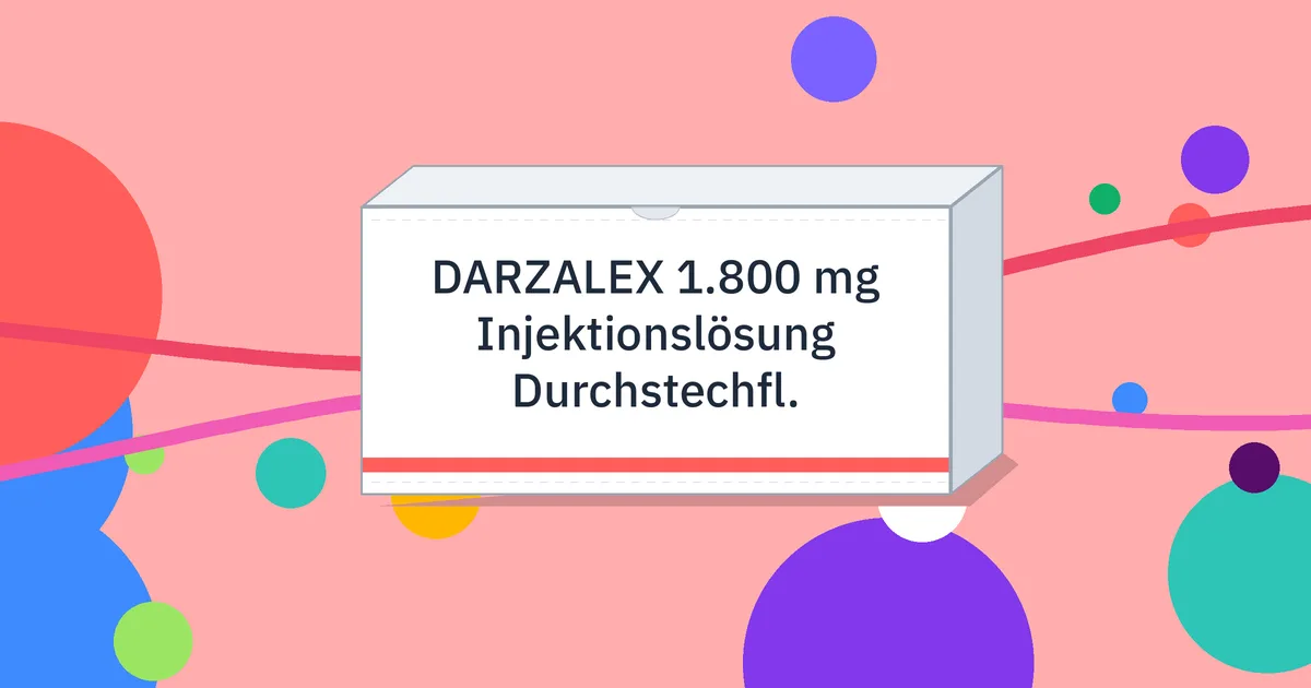 Symbolbild: Packung mit der Aufschrift DARZALEX 1.800 mg Injektionslösung Durchstechfl. (PZN 19093487) – Verfügbarkeit und Bezug in Apotheken in Frankfurt am Main