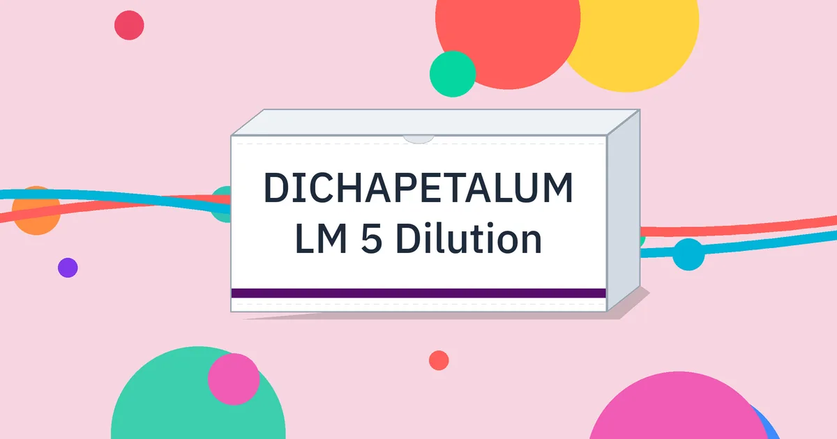 Symbolbild: Packung mit der Aufschrift DICHAPETALUM LM 5 Dilution (PZN 13464161) – Verfügbarkeit und Bezug in Apotheken in Frankfurt am Main