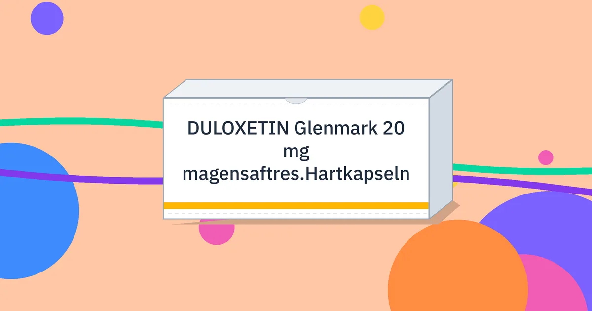 Symbolbild: Packung mit der Aufschrift DULOXETIN Glenmark 20 mg magensaftres.Hartkapseln (PZN 11323309) – Verfügbarkeit und Bezug in Apotheken in Frankfurt am Main