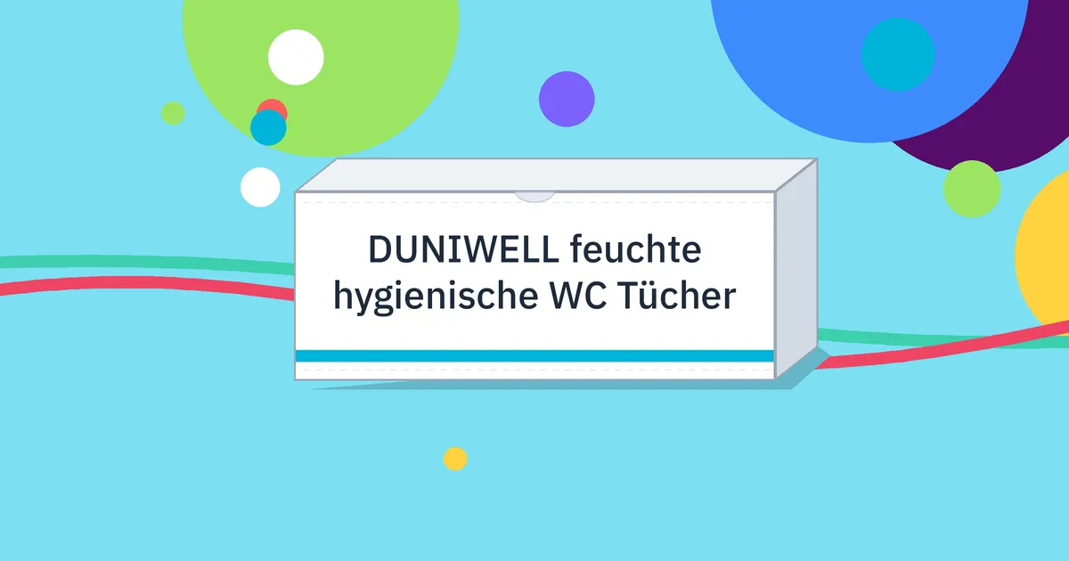 Symbolbild: Packung mit der Aufschrift DUNIWELL feuchte hygienische WC Tücher (PZN 07252242) – Verfügbarkeit und Bezug in Apotheken in Frankfurt am Main