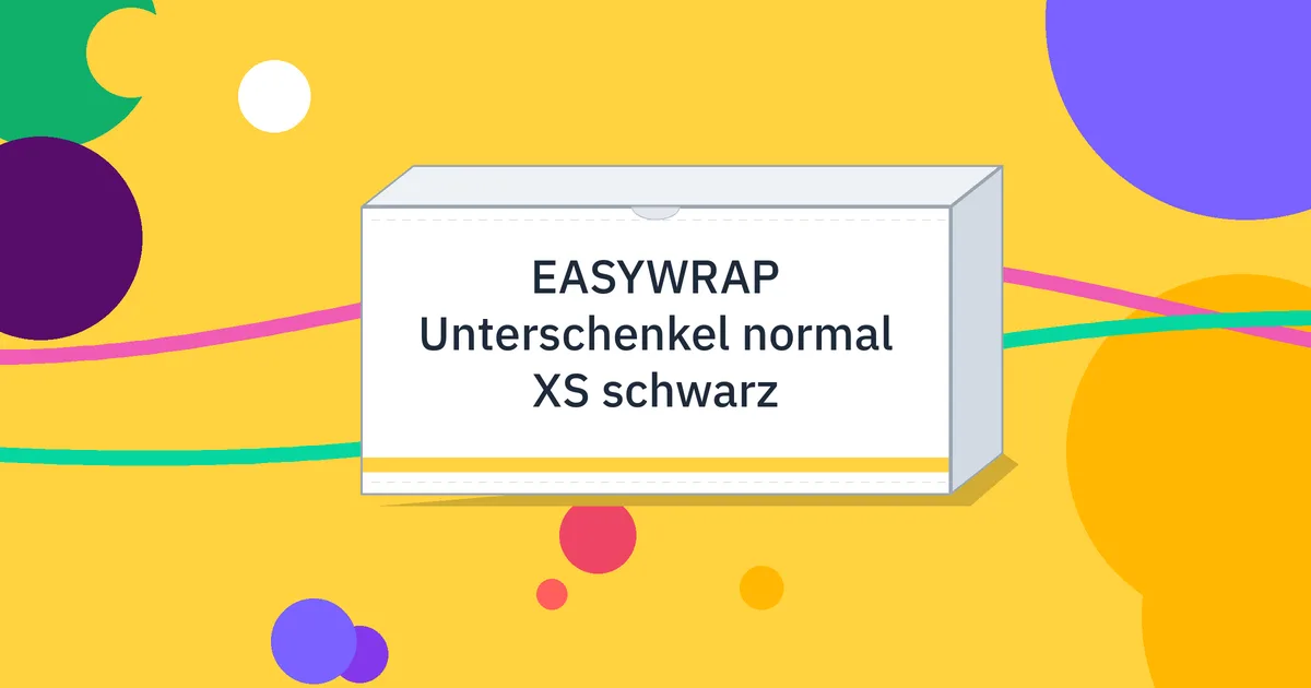 Symbolbild: Packung mit der Aufschrift EASYWRAP Unterschenkel normal XS schwarz (PZN 18748070) – Verfügbarkeit und Bezug in Apotheken in Frankfurt am Main