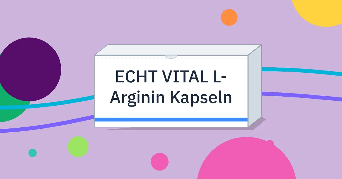 Symbolbild: Packung mit der Aufschrift ECHT VITAL L-Arginin Kapseln (PZN 12728681) – Verfügbarkeit und Bezug in Apotheken in Frankfurt am Main