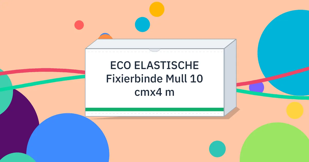 Symbolbild: Packung mit der Aufschrift ECO ELASTISCHE Fixierbinde Mull 10 cmx4 m (PZN 10715912) – Verfügbarkeit und Bezug in Apotheken in Frankfurt am Main
