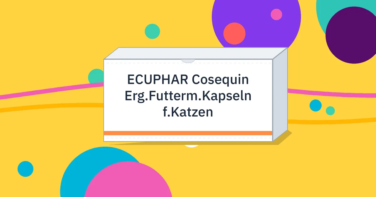 Symbolbild: Packung mit der Aufschrift ECUPHAR Cosequin Erg.Futterm.Kapseln f.Katzen (PZN 20691762) – Verfügbarkeit und Bezug in Apotheken in Frankfurt am Main