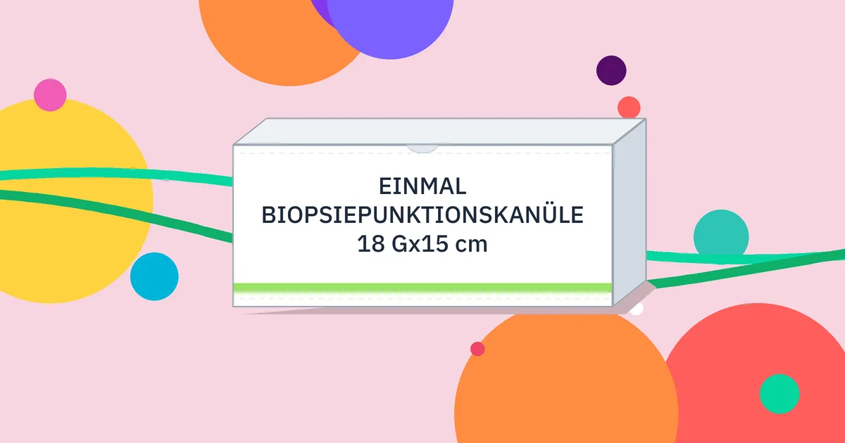 Symbolbild: Packung mit der Aufschrift EINMAL BIOPSIEPUNKTIONSKANÜLE 18 Gx15 cm (PZN 10558097) – Verfügbarkeit und Bezug in Apotheken in Frankfurt am Main