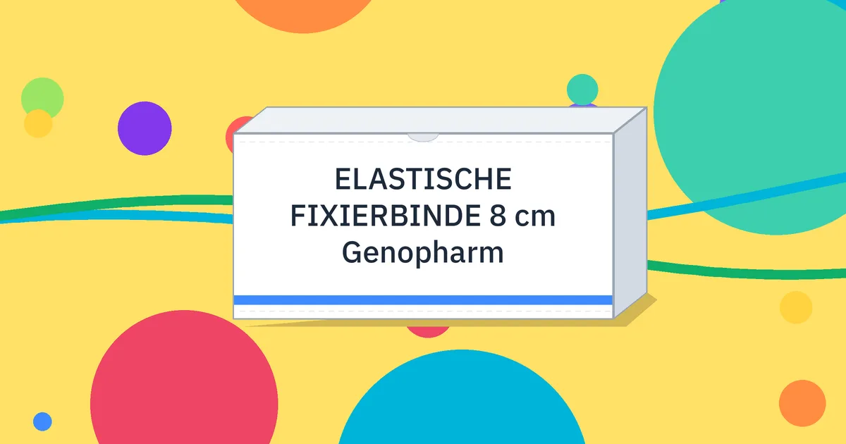 Symbolbild: Packung mit der Aufschrift ELASTISCHE FIXIERBINDE 8 cm Genopharm (PZN 02061945) – Verfügbarkeit und Bezug in Apotheken in Frankfurt am Main