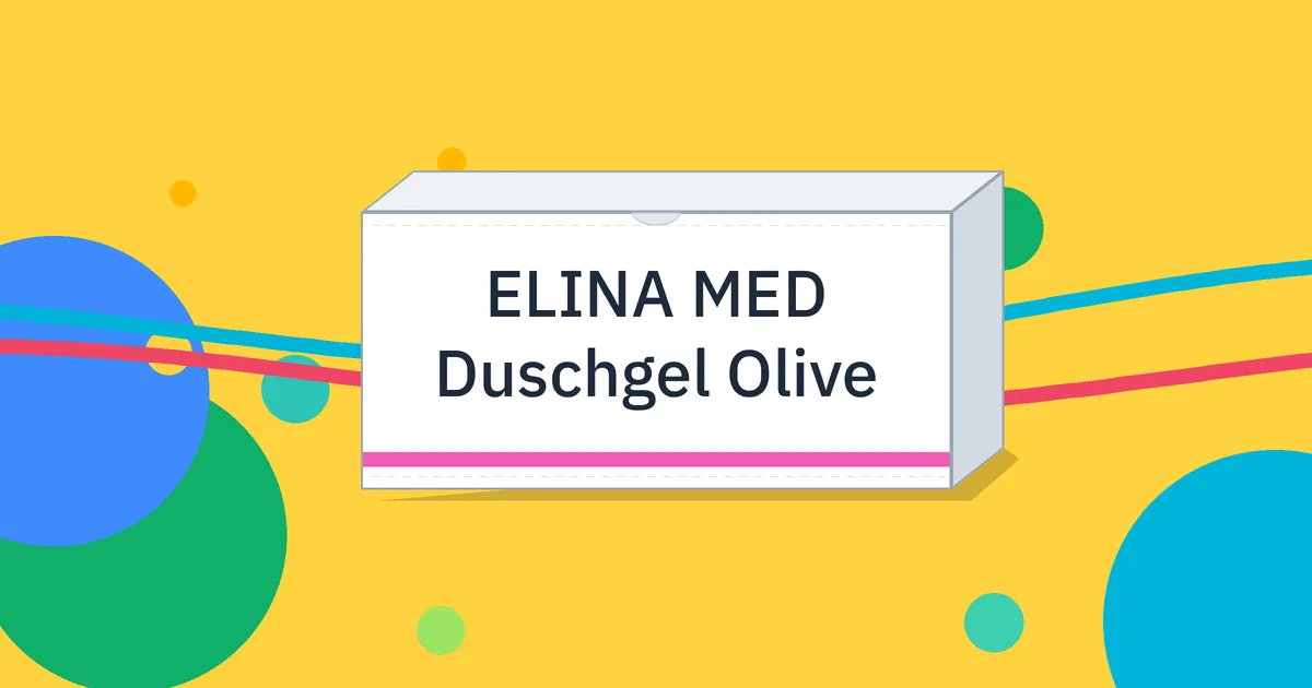 Symbolbild: Packung mit der Aufschrift ELINA MED Duschgel Olive (PZN 12595004) – Verfügbarkeit und Bezug in Apotheken in Frankfurt am Main