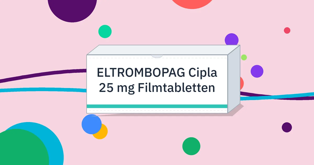 Symbolbild: Packung mit der Aufschrift ELTROMBOPAG Cipla 25 mg Filmtabletten (PZN 20002372) – Verfügbarkeit und Bezug in Apotheken in Frankfurt am Main