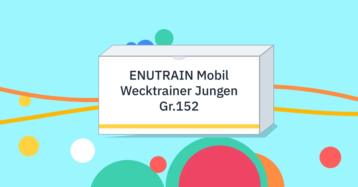 Symbolbild: Packung mit der Aufschrift ENUTRAIN Mobil Wecktrainer Jungen Gr.152 (PZN 09200746) – Verfügbarkeit und Bezug in Apotheken in Frankfurt am Main