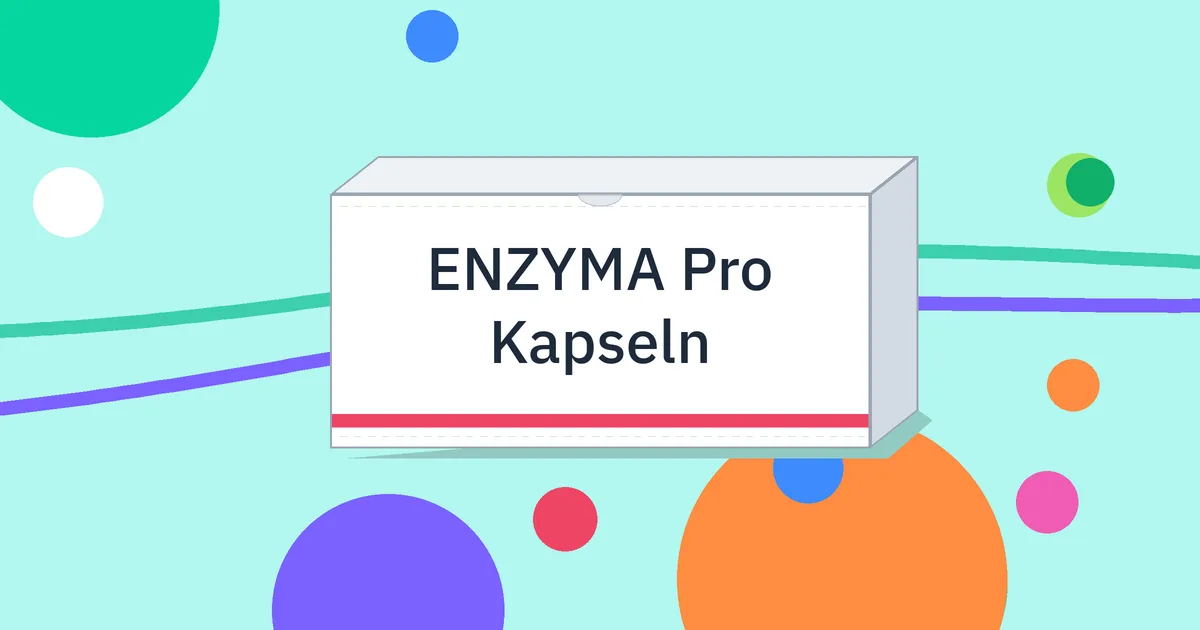 Symbolbild: Packung mit der Aufschrift ENZYMA Pro Kapseln (PZN 17917062) – Verfügbarkeit und Bezug in Apotheken in Frankfurt am Main