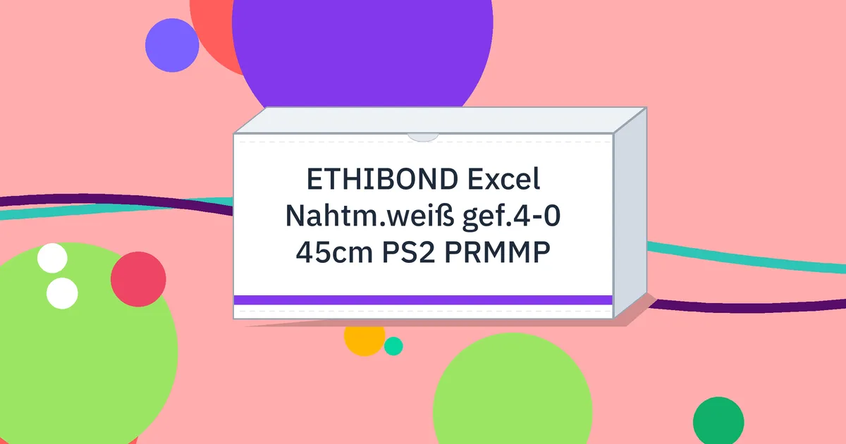 Symbolbild: Packung mit der Aufschrift ETHIBOND Excel Nahtm.weiß gef.4-0 45cm PS2 PRMMP (PZN 20895849) – Verfügbarkeit und Bezug in Apotheken in Frankfurt am Main