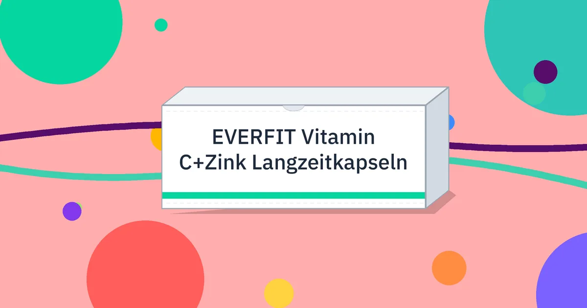 Symbolbild: Packung mit der Aufschrift EVERFIT Vitamin C+Zink Langzeitkapseln (PZN 16657222) – Verfügbarkeit und Bezug in Apotheken in Frankfurt am Main