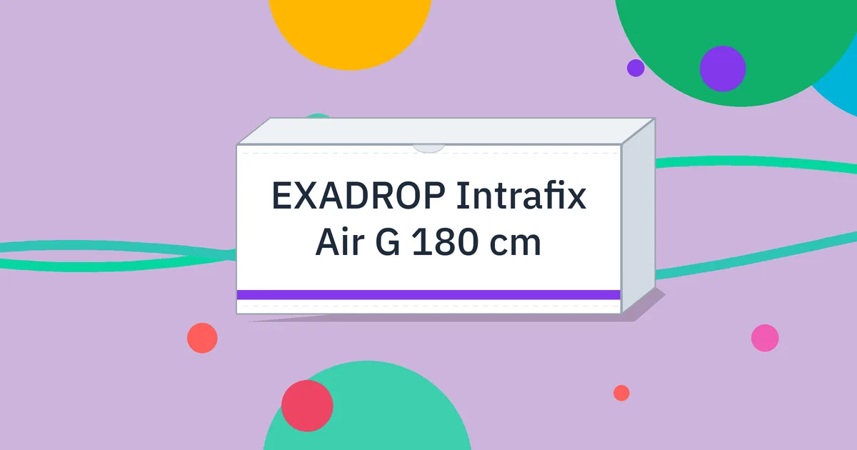 Symbolbild: Packung mit der Aufschrift EXADROP Intrafix Air G 180 cm (PZN 12434011) – Verfügbarkeit und Bezug in Apotheken in Frankfurt am Main