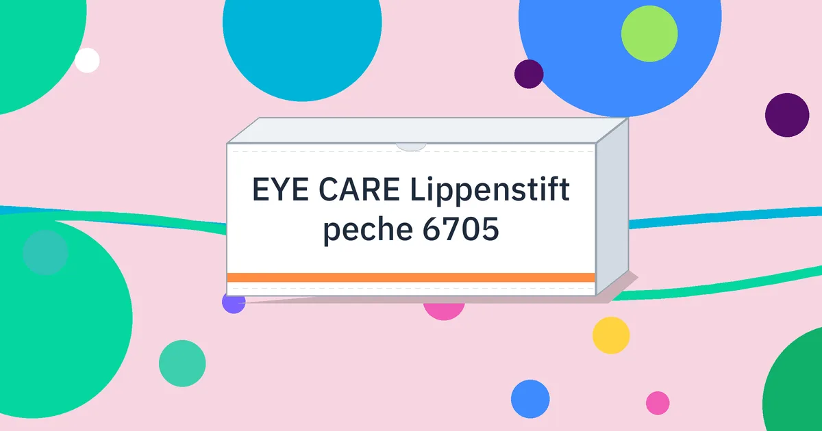 Symbolbild: Packung mit der Aufschrift EYE CARE Lippenstift peche 6705 (PZN 19253991) – Verfügbarkeit und Bezug in Apotheken in Frankfurt am Main