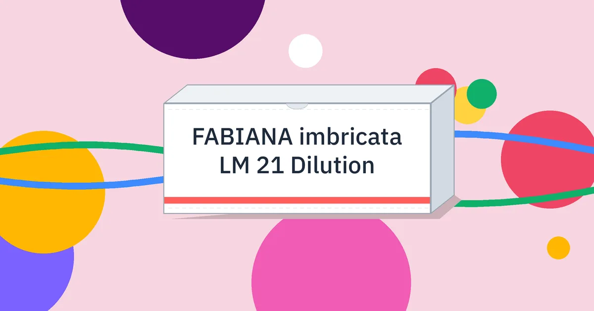 Symbolbild: Packung mit der Aufschrift FABIANA imbricata LM 21 Dilution (PZN 13485660) – Verfügbarkeit und Bezug in Apotheken in Frankfurt am Main