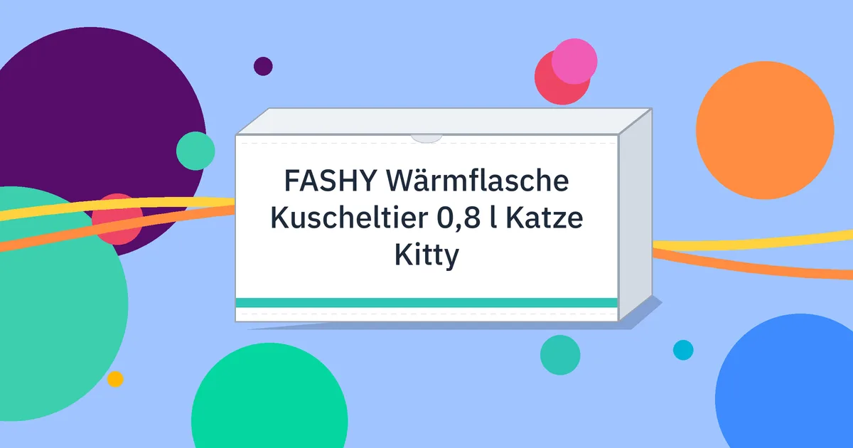 Symbolbild: Packung mit der Aufschrift FASHY Wärmflasche Kuscheltier 0,8 l Katze Kitty (PZN 18648397) – Verfügbarkeit und Bezug in Apotheken in Frankfurt am Main