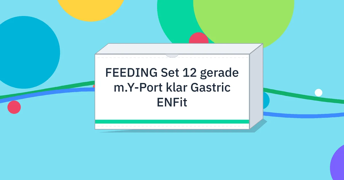 Symbolbild: Packung mit der Aufschrift FEEDING Set 12 gerade m.Y-Port klar Gastric ENFit (PZN 14344393) – Verfügbarkeit und Bezug in Apotheken in Frankfurt am Main
