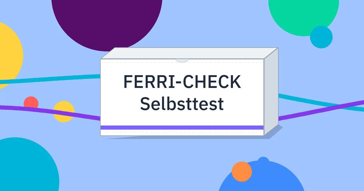 Symbolbild: Packung mit der Aufschrift FERRI-CHECK Selbsttest (PZN 19371383) – Verfügbarkeit und Bezug in Apotheken in Frankfurt am Main