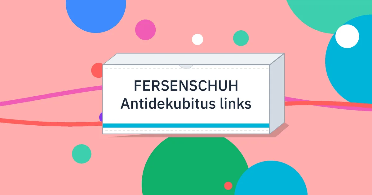 Symbolbild: Packung mit der Aufschrift FERSENSCHUH Antidekubitus links (PZN 00461014) – Verfügbarkeit und Bezug in Apotheken in Frankfurt am Main