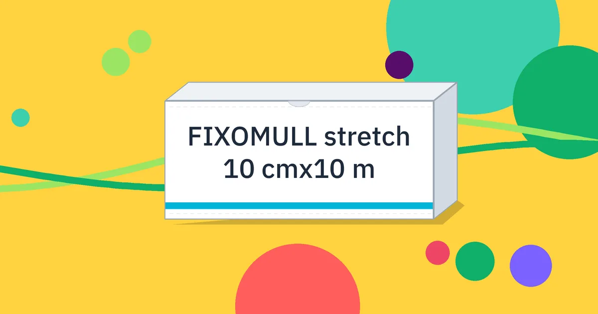 Symbolbild: Packung mit der Aufschrift FIXOMULL stretch 10 cmx10 m (PZN 20419787) – Verfügbarkeit und Bezug in Apotheken in Frankfurt am Main