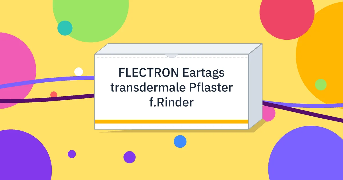 Symbolbild: Packung mit der Aufschrift FLECTRON Eartags transdermale Pflaster f.Rinder (PZN 07725829) – Verfügbarkeit und Bezug in Apotheken in Frankfurt am Main