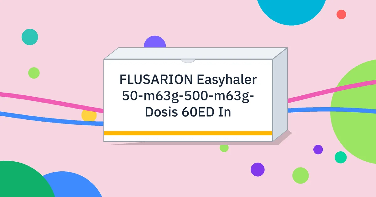 Symbolbild: Packung mit der Aufschrift FLUSARION Easyhaler 50-m63g-500-m63g-Dosis 60ED In (PZN 14186267) – Verfügbarkeit und Bezug in Apotheken in Frankfurt am Main