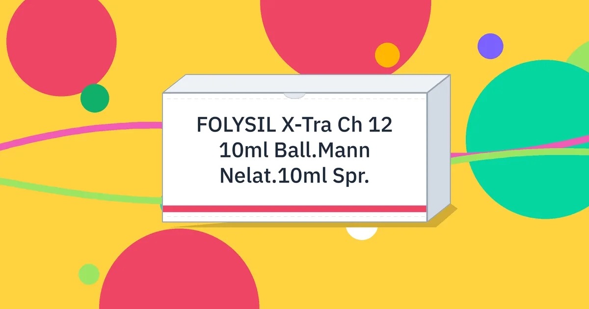 Symbolbild: Packung mit der Aufschrift FOLYSIL X-Tra Ch 12 10ml Ball.Mann Nelat.10ml Spr. (PZN 17998304) – Verfügbarkeit und Bezug in Apotheken in Frankfurt am Main