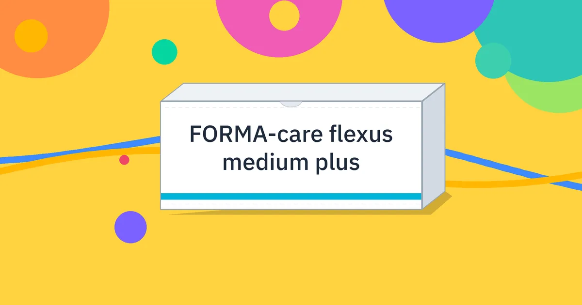 Symbolbild: Packung mit der Aufschrift FORMA-care flexus medium plus (PZN 04794103) – Verfügbarkeit und Bezug in Apotheken in Frankfurt am Main