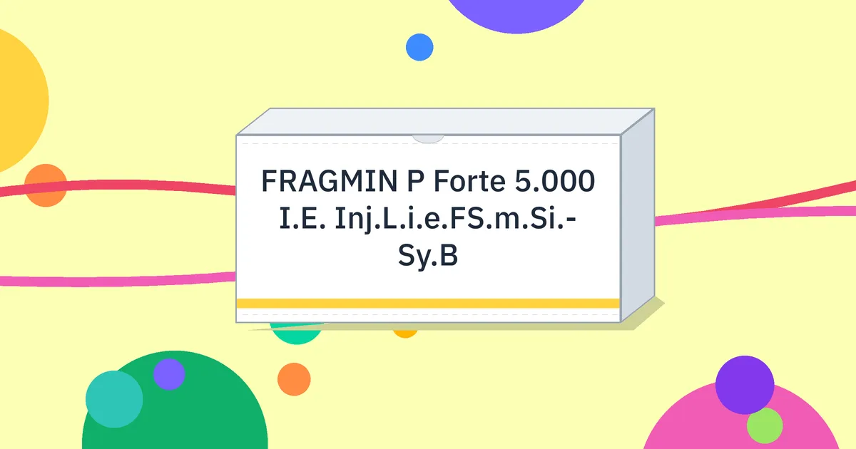 Symbolbild: Packung mit der Aufschrift FRAGMIN P Forte 5.000 I.E. Inj.L.i.e.FS.m.Si.-Sy.B (PZN 10174994) – Verfügbarkeit und Bezug in Apotheken in Frankfurt am Main