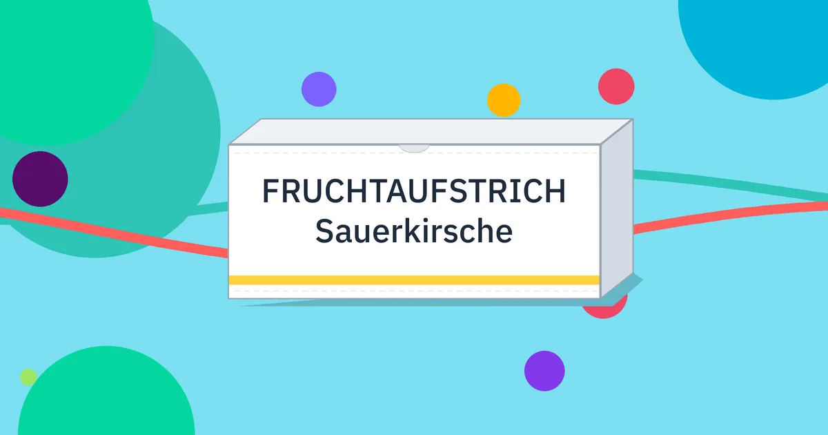 Symbolbild: Packung mit der Aufschrift FRUCHTAUFSTRICH Sauerkirsche (PZN 09724314) – Verfügbarkeit und Bezug in Apotheken in Frankfurt am Main