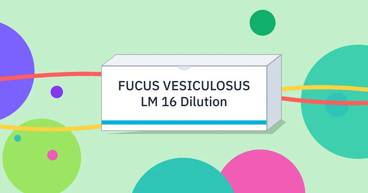 Symbolbild: Packung mit der Aufschrift FUCUS VESICULOSUS LM 16 Dilution (PZN 13493010) – Verfügbarkeit und Bezug in Apotheken in Frankfurt am Main