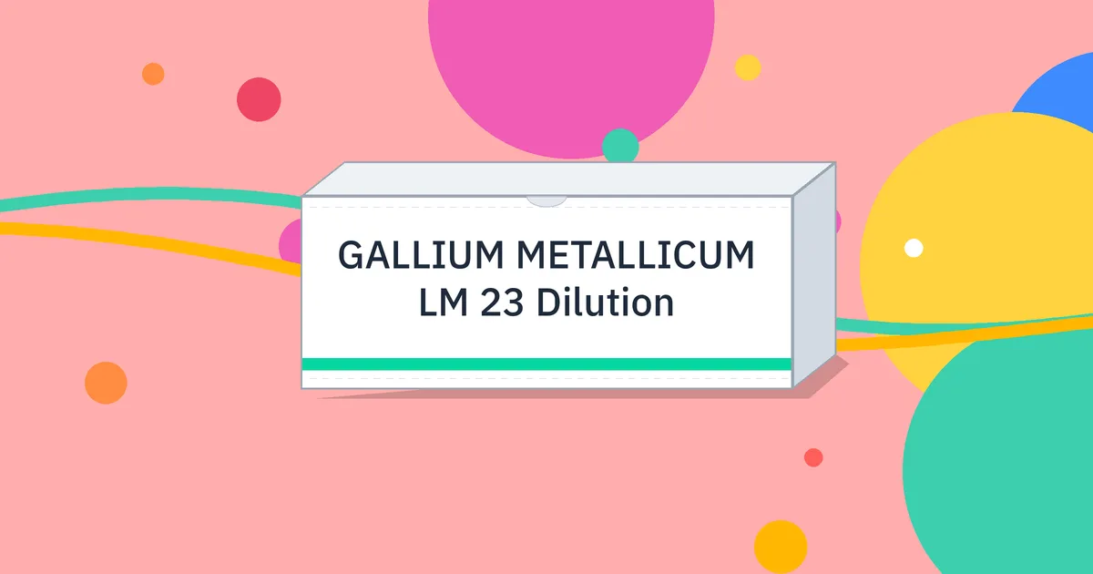 Symbolbild: Packung mit der Aufschrift GALLIUM METALLICUM LM 23 Dilution (PZN 12875005) – Verfügbarkeit und Bezug in Apotheken in Frankfurt am Main