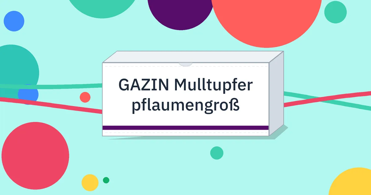 Symbolbild: Packung mit der Aufschrift GAZIN Mulltupfer pflaumengroß (PZN 19924853) – Verfügbarkeit und Bezug in Apotheken in Frankfurt am Main