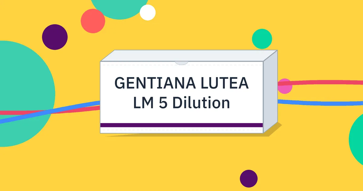 Symbolbild: Packung mit der Aufschrift GENTIANA LUTEA LM 5 Dilution (PZN 12876134) – Verfügbarkeit und Bezug in Apotheken in Frankfurt am Main