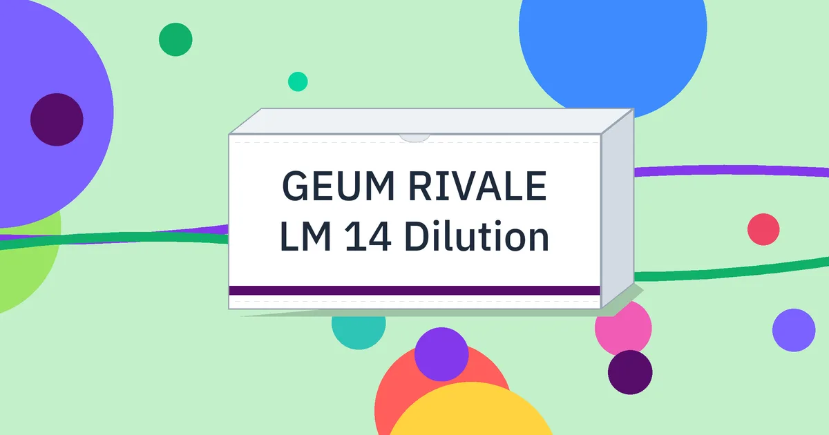 Symbolbild: Packung mit der Aufschrift GEUM RIVALE LM 14 Dilution (PZN 13542837) – Verfügbarkeit und Bezug in Apotheken in Frankfurt am Main