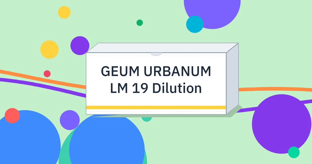 Symbolbild: Packung mit der Aufschrift GEUM URBANUM LM 19 Dilution (PZN 13543819) – Verfügbarkeit und Bezug in Apotheken in Frankfurt am Main