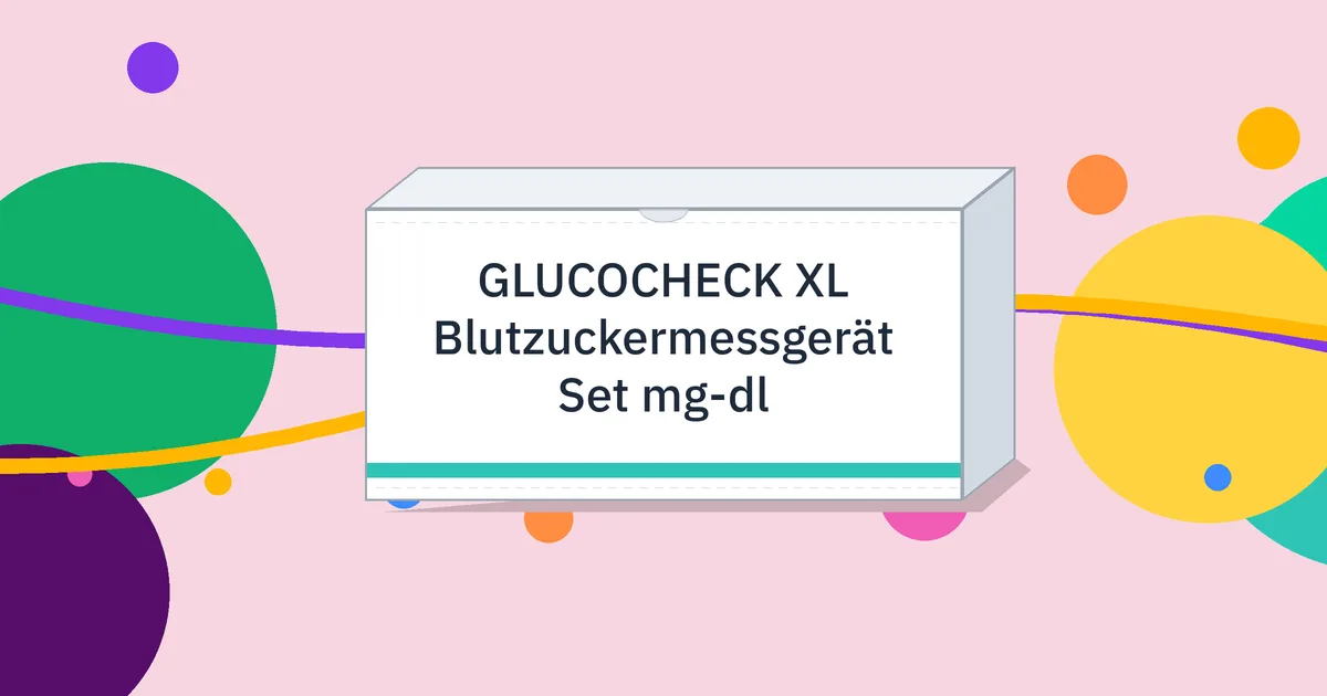 Symbolbild: Packung mit der Aufschrift GLUCOCHECK XL Blutzuckermessgerät Set mg-dl (PZN 12747649) – Verfügbarkeit und Bezug in Apotheken in Frankfurt am Main