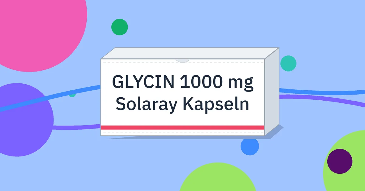 Symbolbild: Packung mit der Aufschrift GLYCIN 1000 mg Solaray Kapseln (PZN 17253923) – Verfügbarkeit und Bezug in Apotheken in Frankfurt am Main