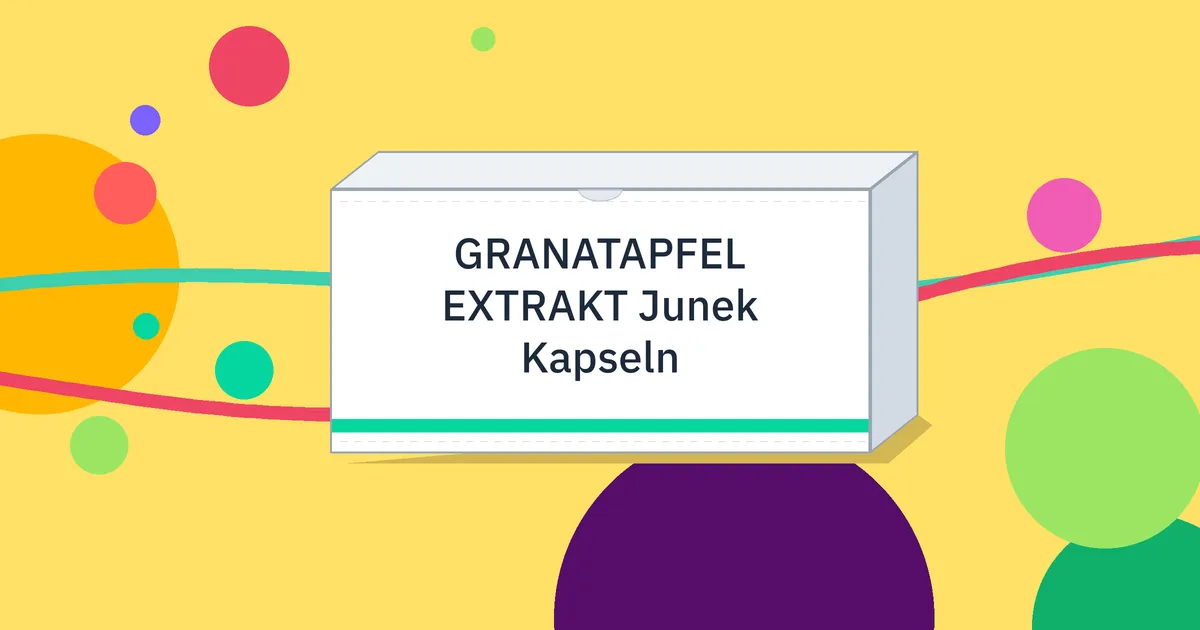 Symbolbild: Packung mit der Aufschrift GRANATAPFEL EXTRAKT Junek Kapseln (PZN 01051695) – Verfügbarkeit und Bezug in Apotheken in Frankfurt am Main