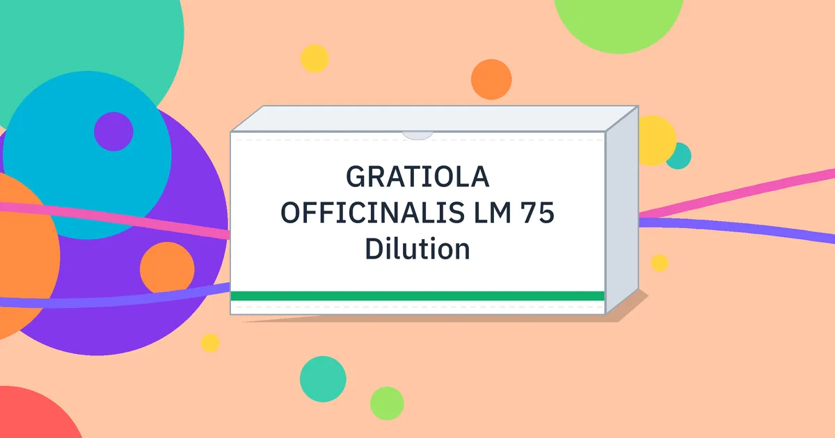 Symbolbild: Packung mit der Aufschrift GRATIOLA OFFICINALIS LM 75 Dilution (PZN 13546806) – Verfügbarkeit und Bezug in Apotheken in Frankfurt am Main
