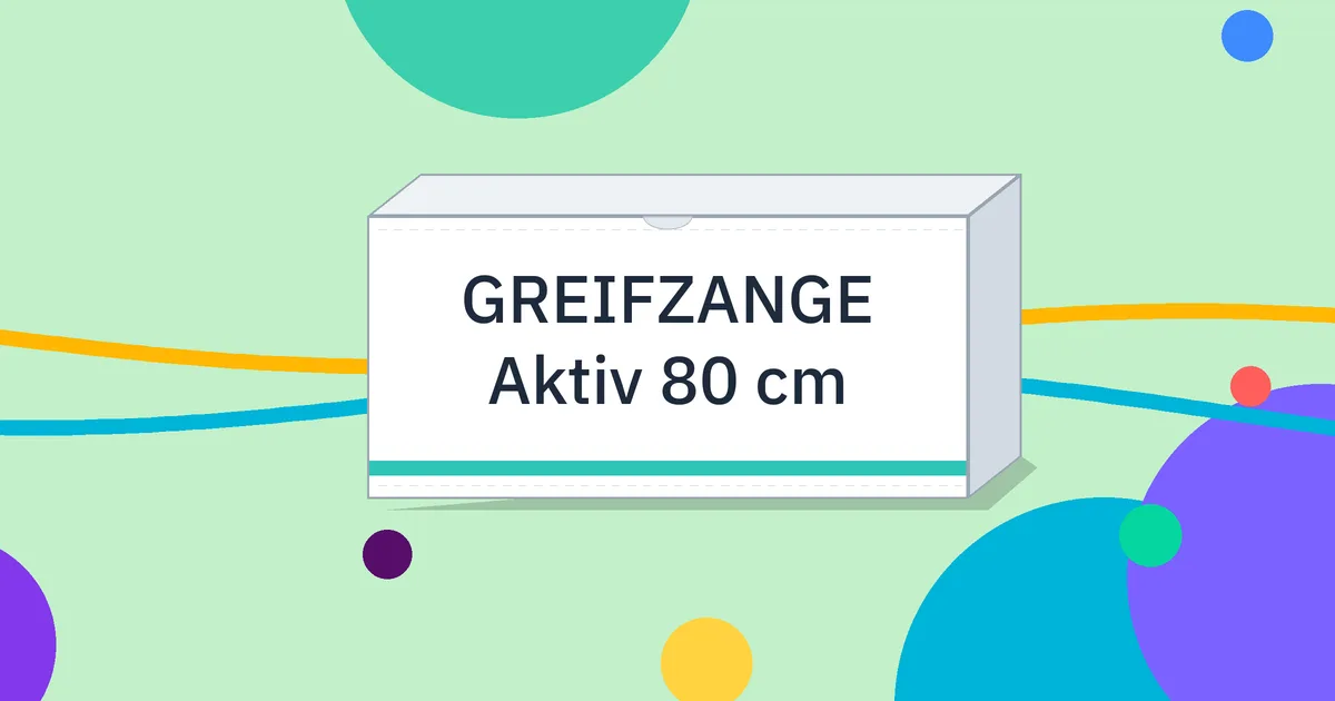 Symbolbild: Packung mit der Aufschrift GREIFZANGE Aktiv 80 cm (PZN 01321338) – Verfügbarkeit und Bezug in Apotheken in Frankfurt am Main