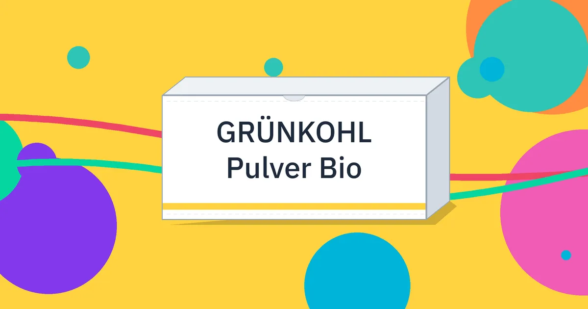 Symbolbild: Packung mit der Aufschrift GRÜNKOHL Pulver Bio (PZN 13243709) – Verfügbarkeit und Bezug in Apotheken in Frankfurt am Main
