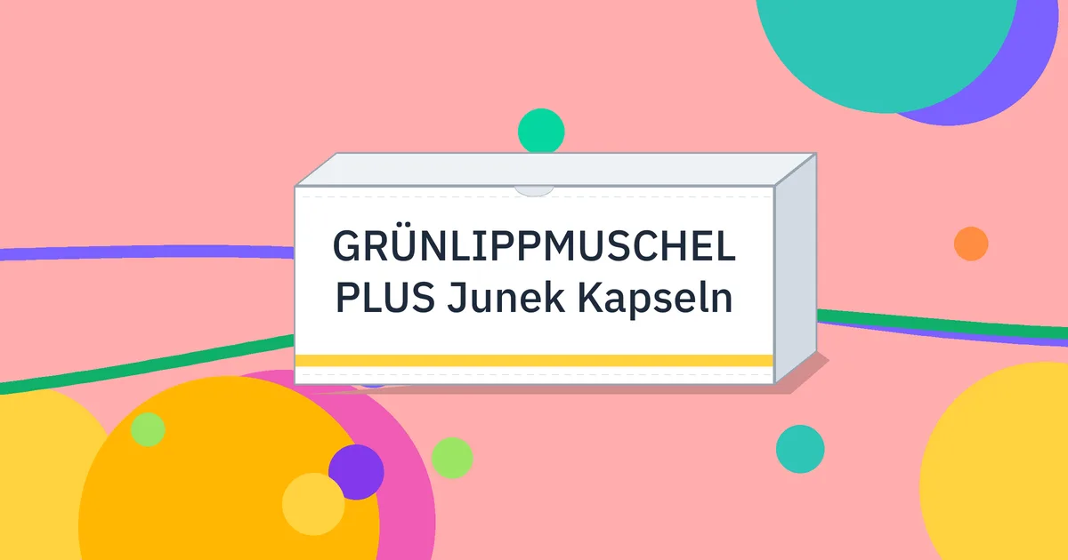 Symbolbild: Packung mit der Aufschrift GRÜNLIPPMUSCHEL PLUS Junek Kapseln (PZN 03543787) – Verfügbarkeit und Bezug in Apotheken in Frankfurt am Main