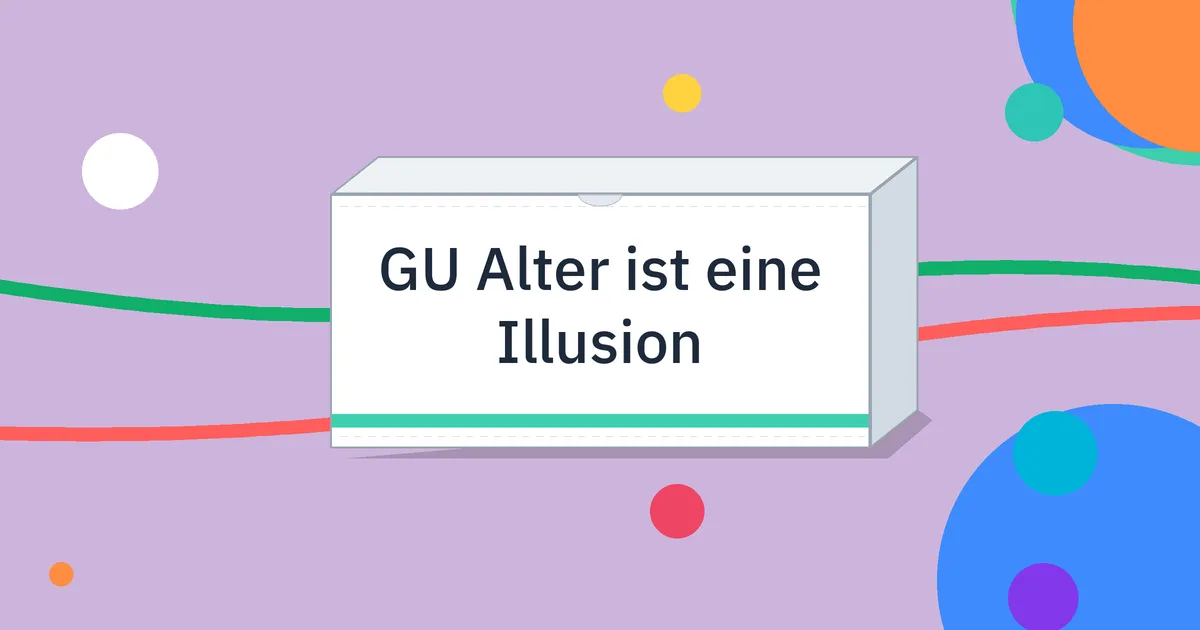 Symbolbild: Packung mit der Aufschrift GU Alter ist eine Illusion (PZN 15992295) – Verfügbarkeit und Bezug in Apotheken in Frankfurt am Main