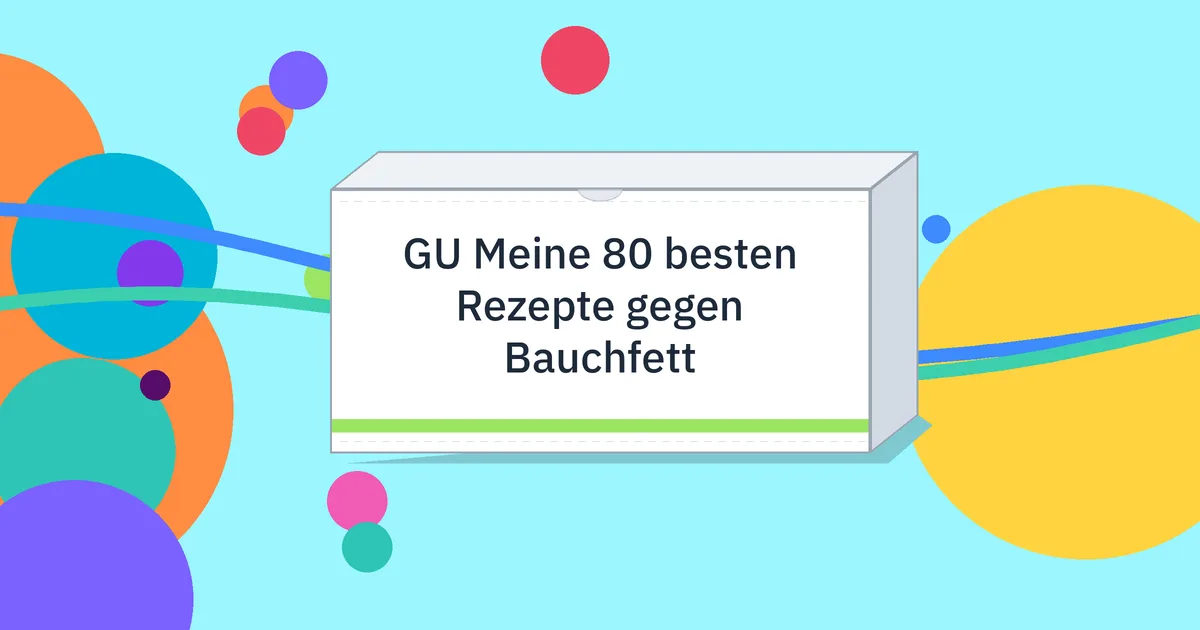 Symbolbild: Packung mit der Aufschrift GU Meine 80 besten Rezepte gegen Bauchfett (PZN 19159631) – Verfügbarkeit und Bezug in Apotheken in Frankfurt am Main