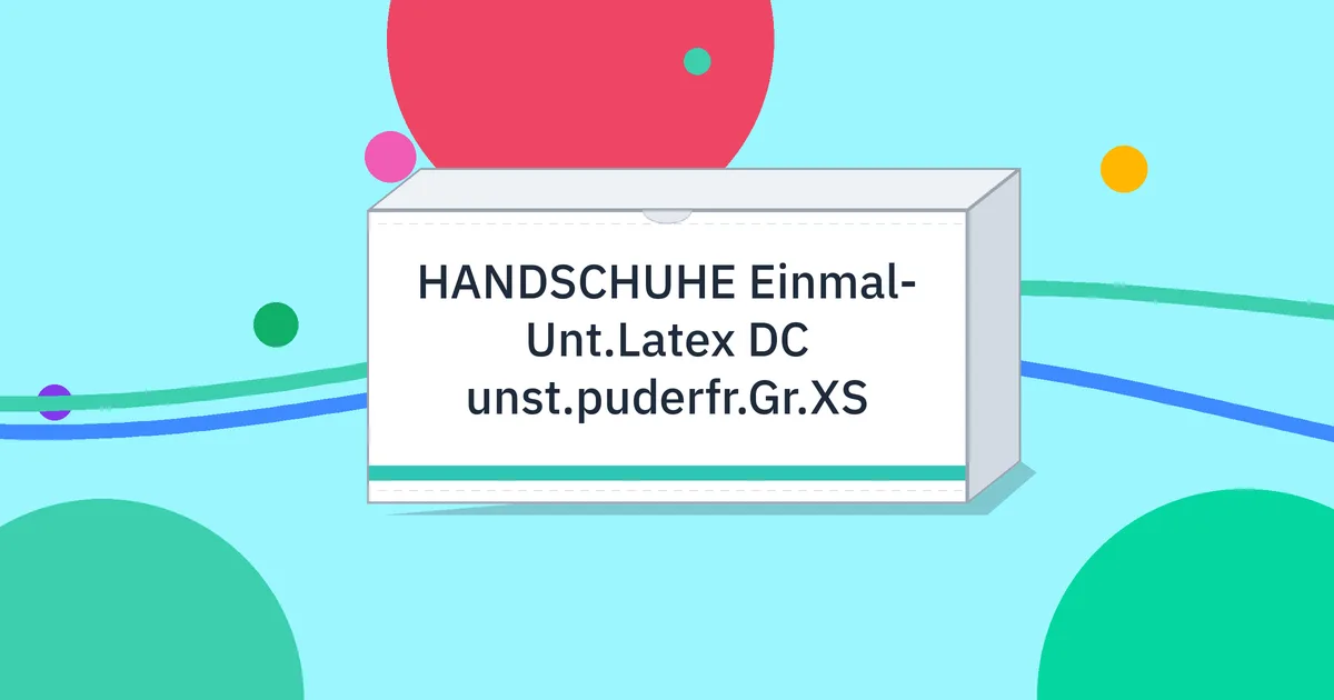 Symbolbild: Packung mit der Aufschrift HANDSCHUHE Einmal-Unt.Latex DC unst.puderfr.Gr.XS (PZN 09671003) – Verfügbarkeit und Bezug in Apotheken in Frankfurt am Main