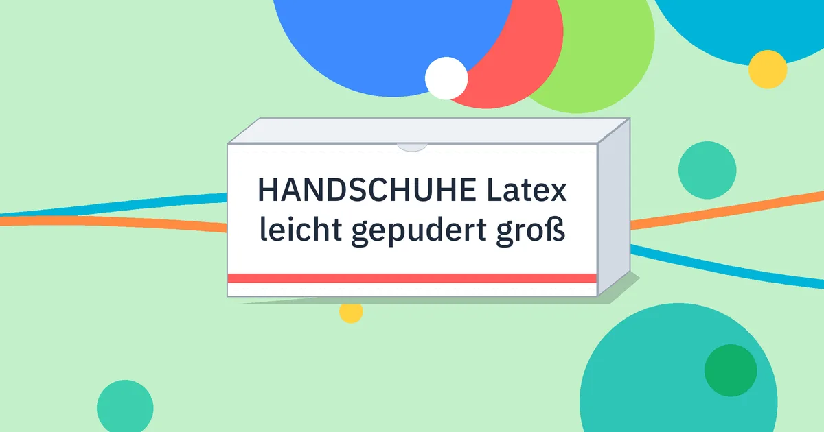 Symbolbild: Packung mit der Aufschrift HANDSCHUHE Latex leicht gepudert groß (PZN 02771635) – Verfügbarkeit und Bezug in Apotheken in Frankfurt am Main