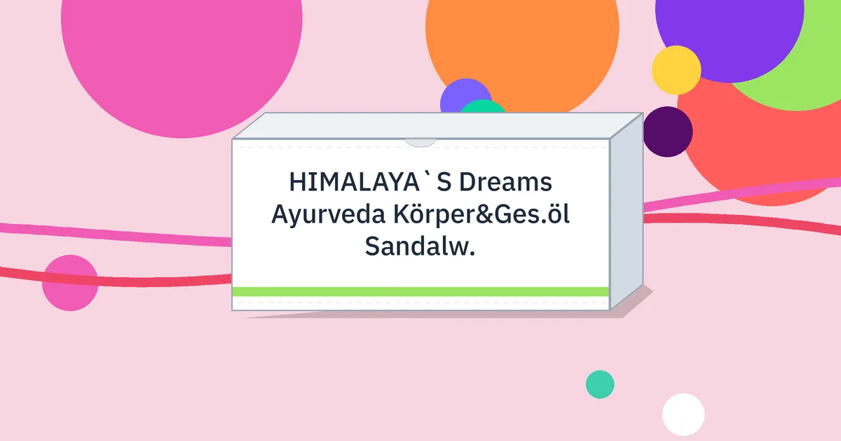 Symbolbild: Packung mit der Aufschrift HIMALAYA`S Dreams Ayurveda Körper&Ges.öl Sandalw. (PZN 18204358) – Verfügbarkeit und Bezug in Apotheken in Frankfurt am Main