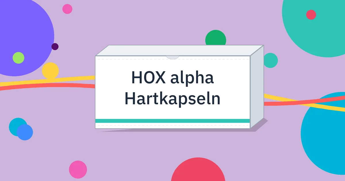 Symbolbild: Packung mit der Aufschrift HOX alpha Hartkapseln (PZN 08400615) – Verfügbarkeit und Bezug in Apotheken in Frankfurt am Main