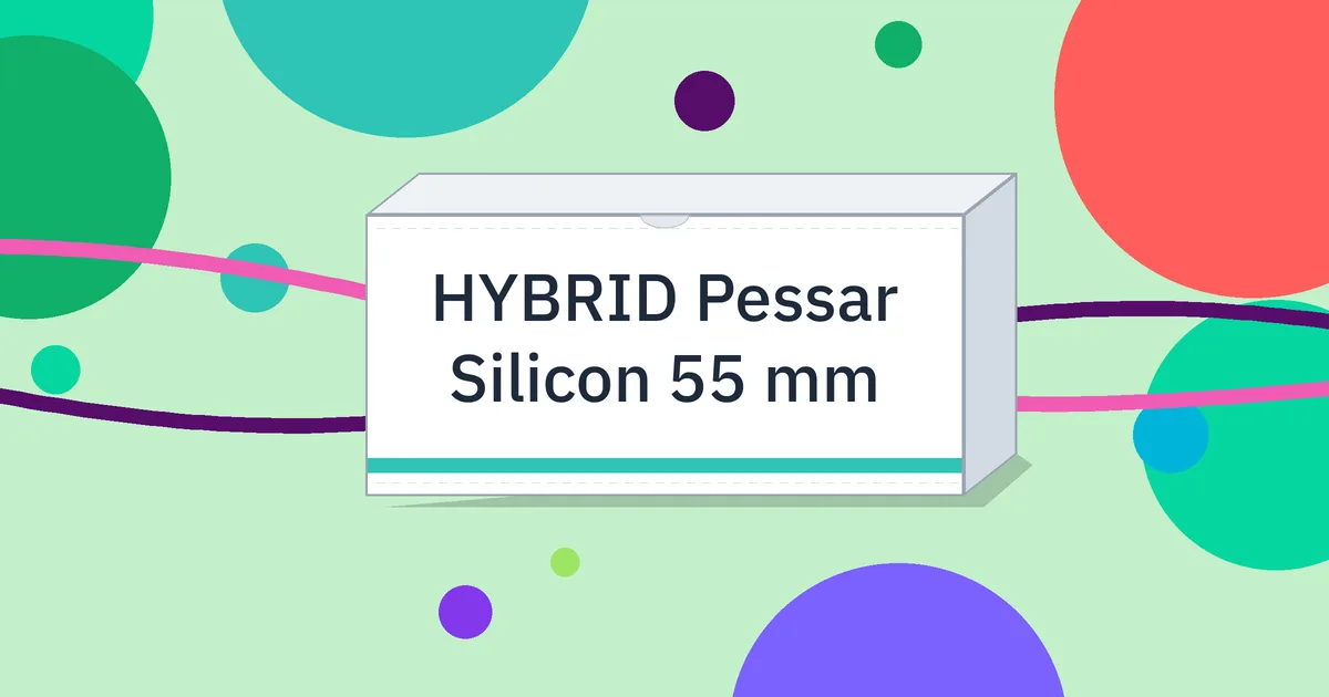 Symbolbild: Packung mit der Aufschrift HYBRID Pessar Silicon 55 mm (PZN 20194791) – Verfügbarkeit und Bezug in Apotheken in Frankfurt am Main
